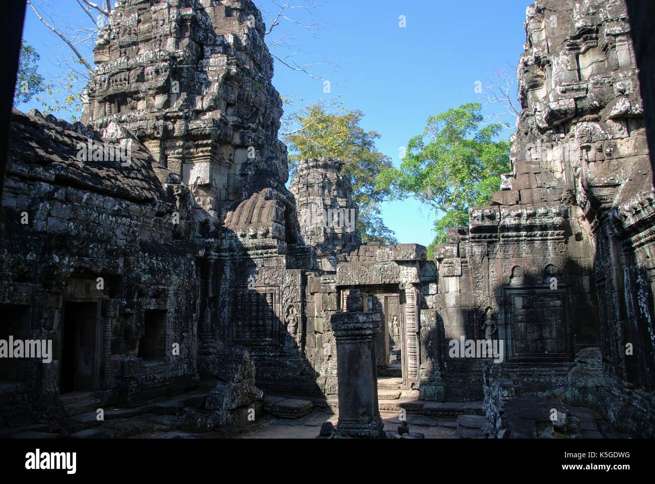 view of the ruins of angkor in the angkor wat temples complex, Krong ...