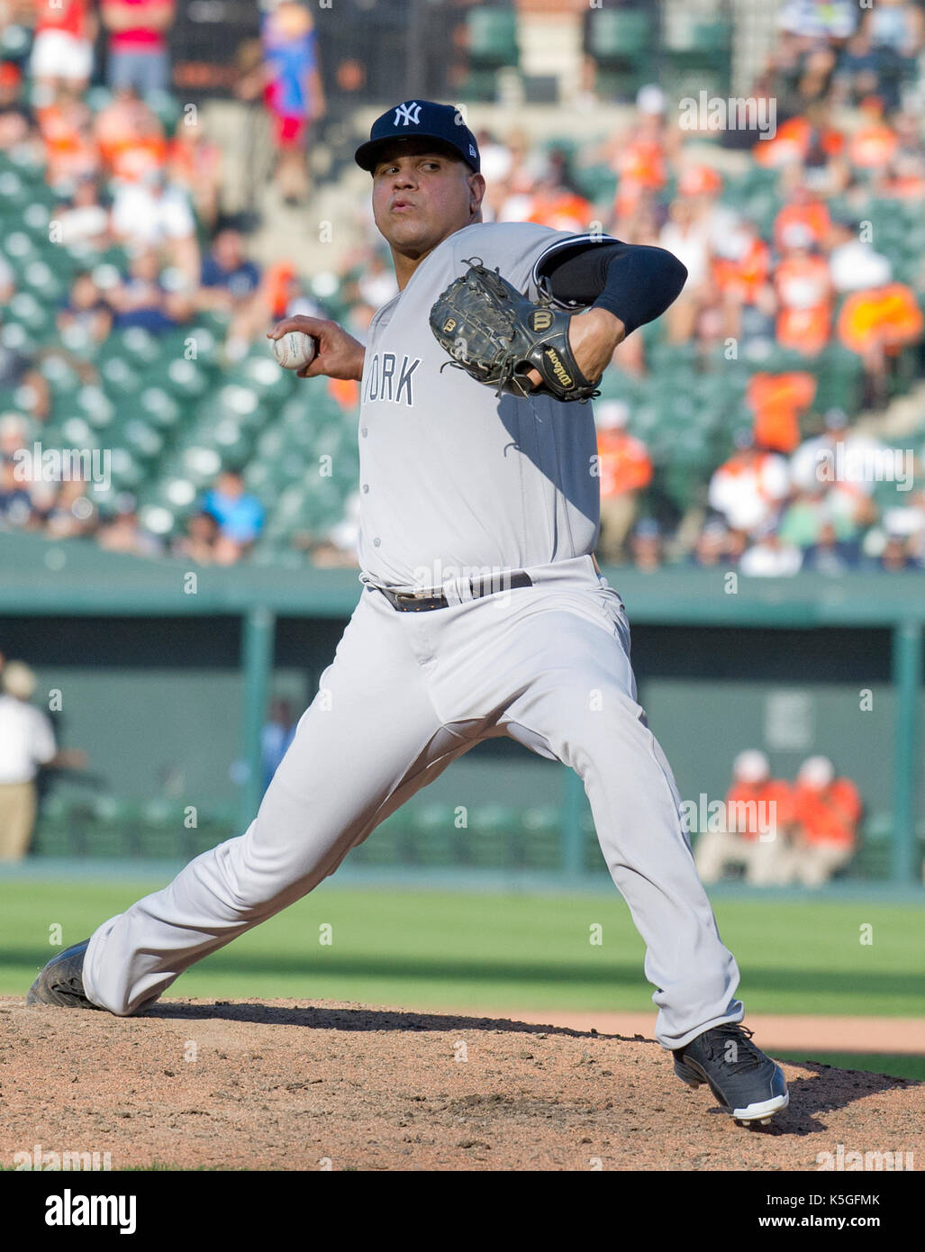 New York Yankees relief pitcher Dellin Betances (68) pitches in the ...