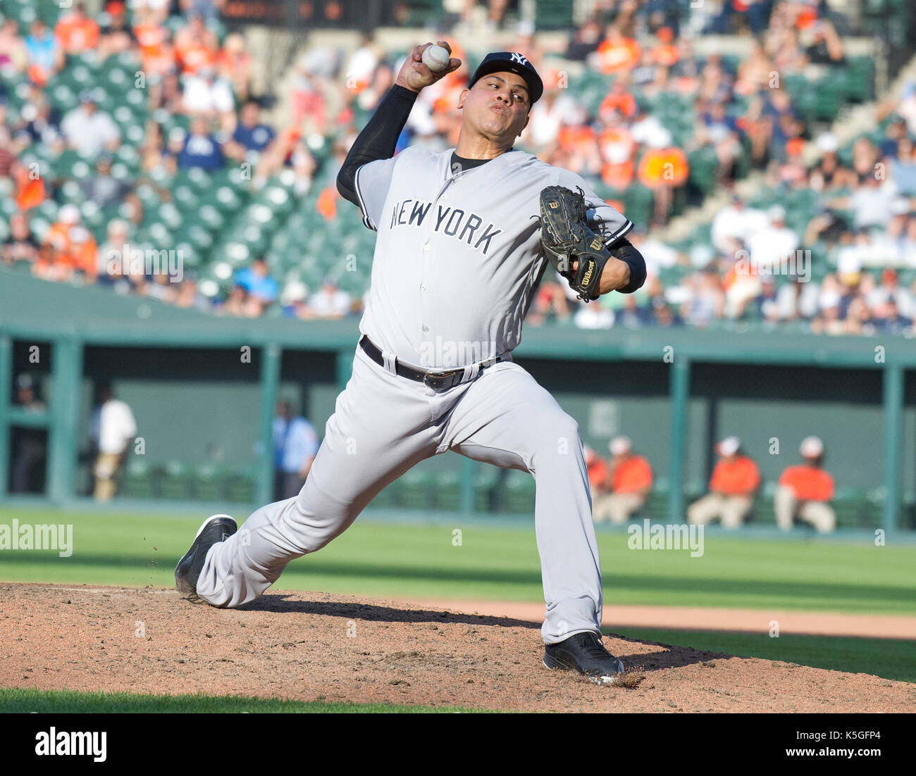 New York Yankees relief pitcher Dellin Betances (68) pitches in the ...