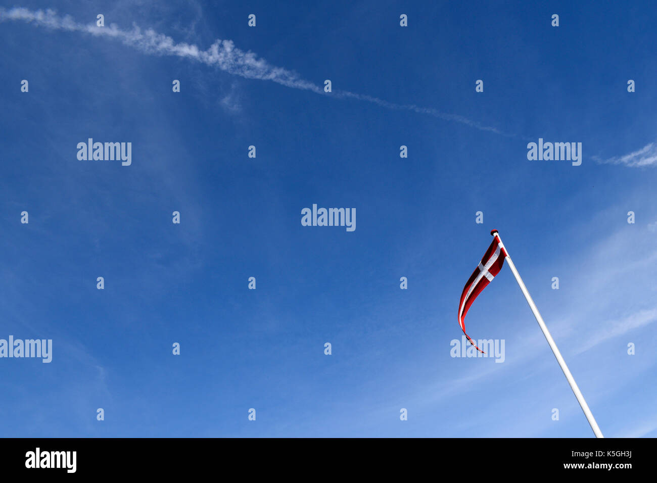 Henne Strand, Denmark. 16th Aug, 2017. The Danish flag (Danish ...