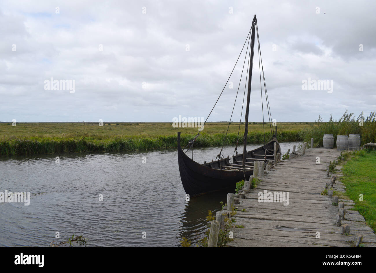 The reproduction of a viking boat can be seen at the viking village ...