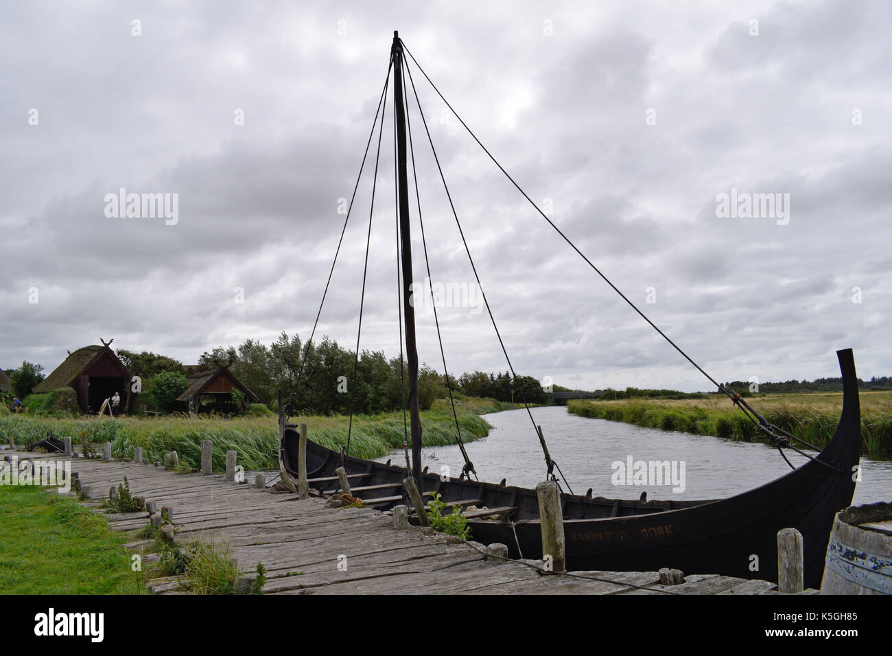 The reproduction of a viking boat can be seen at the viking village ...