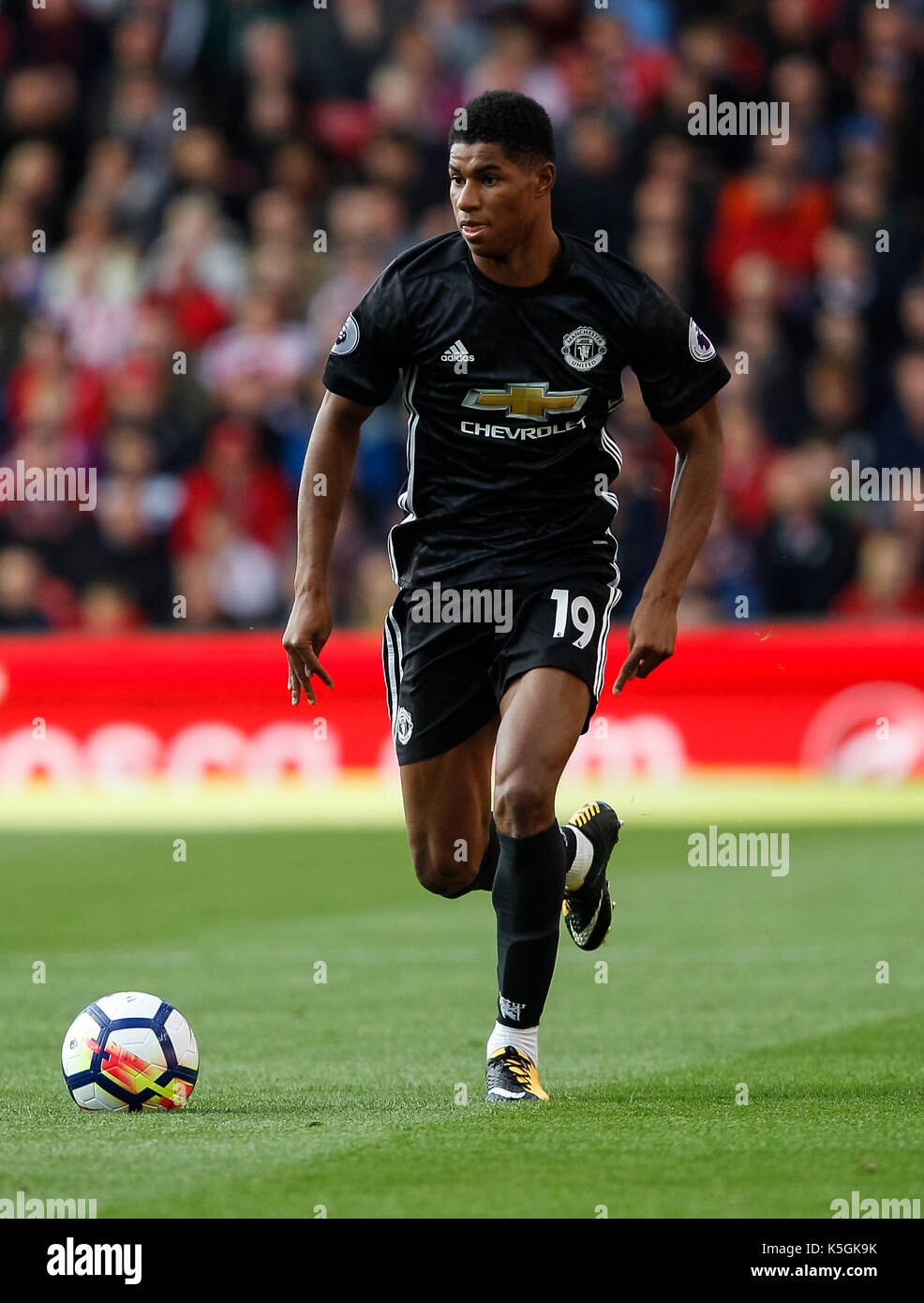 Stoke-on-Trent, UK 09th Sep, 2017 Marcus Rashford of Manchester United ...