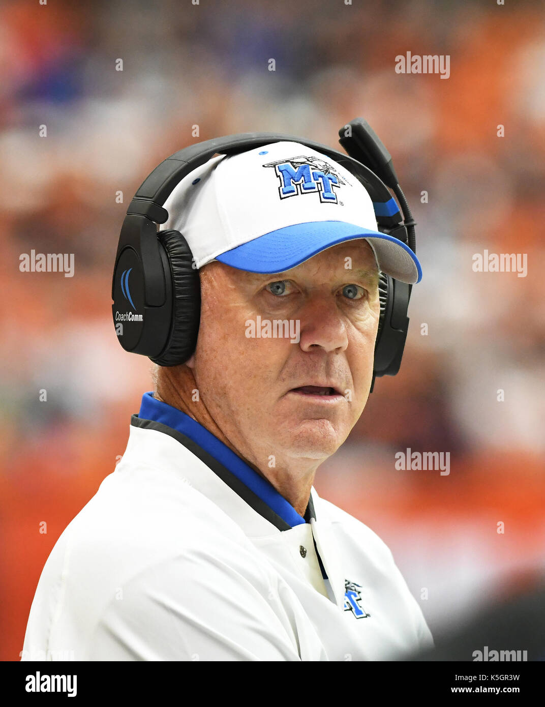 Syracuse, NY, USA. 9th Sep, 2017. Middle Tennessee head coach Rick ...