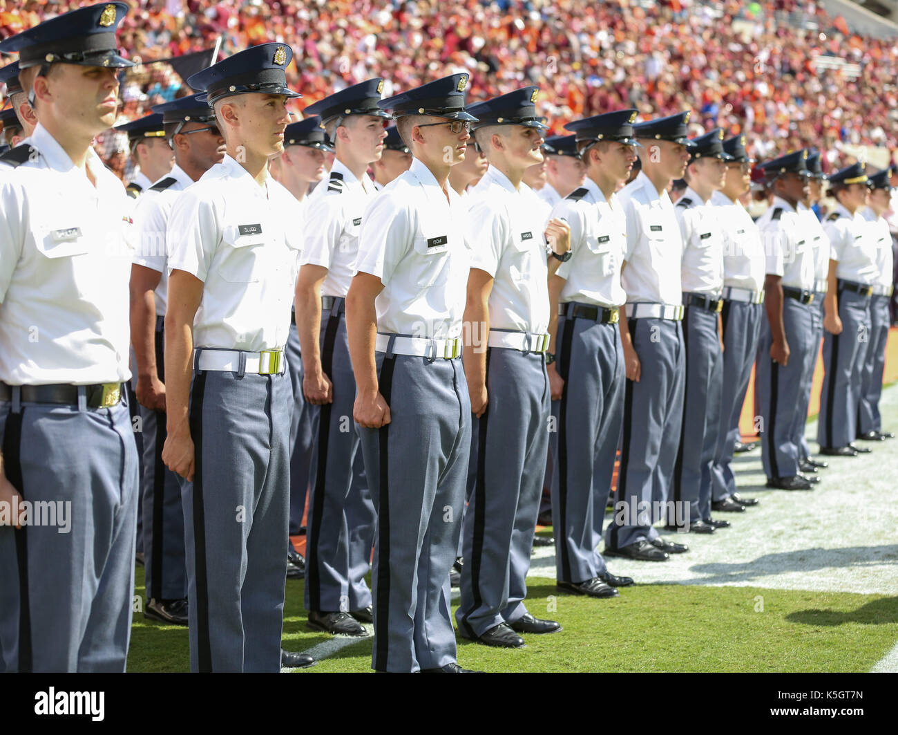 Blacksburg, VA, USA. 9th Sep, 2017. The Virginia Tech Corps of Cadets ...