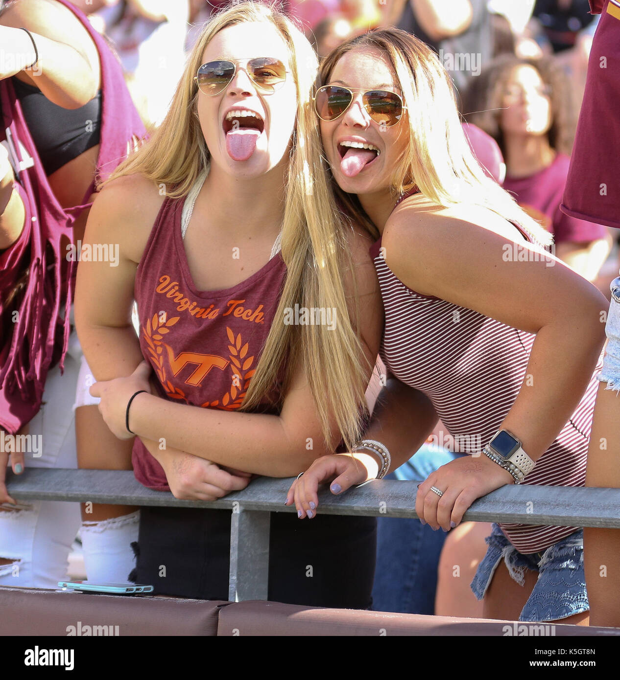 Blacksburg, VA, USA. 9th Sep, 2017. Virginia Tech fans have fun during ...
