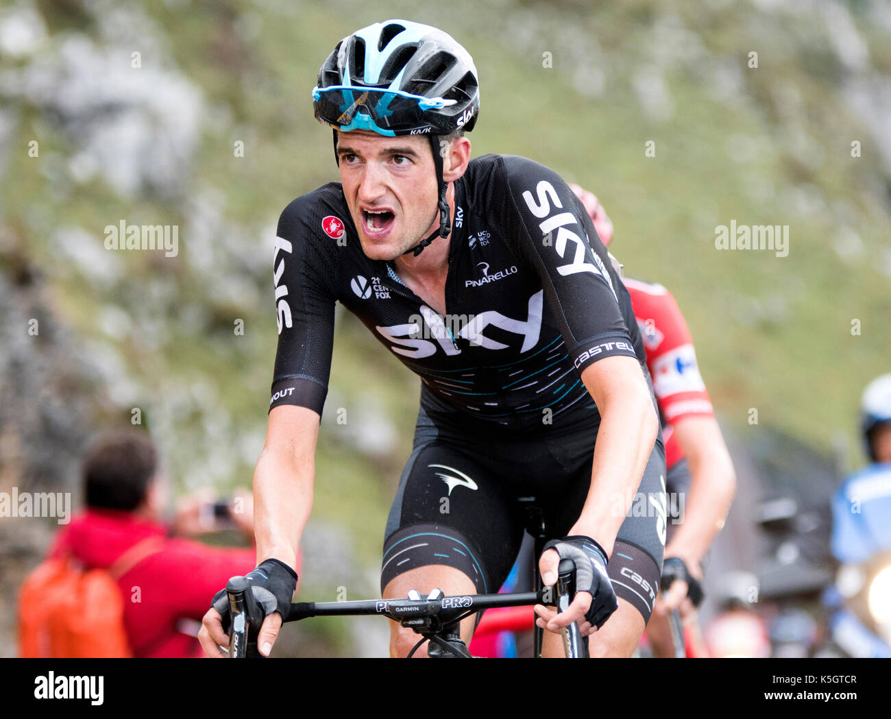 Riosa, Spain. 9th September, 2017. Wout Poels (Team Sky) ride at ...