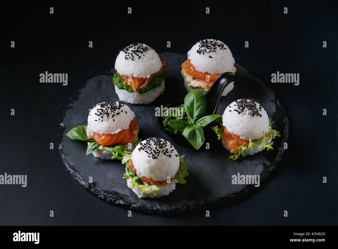 Rice sushi burgers Stock Photo - Alamy