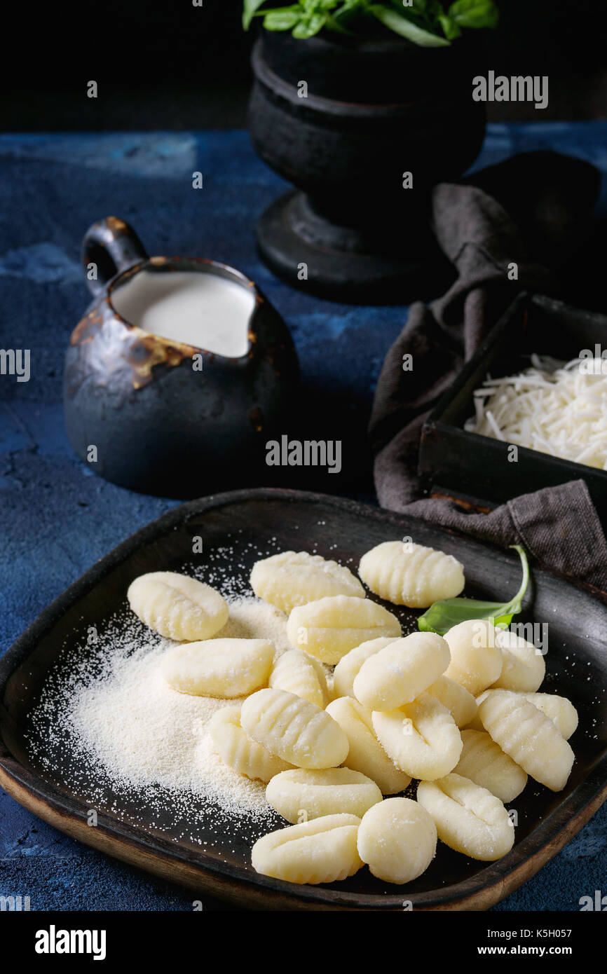 Raw uncooked potato gnocchi Stock Photo - Alamy
