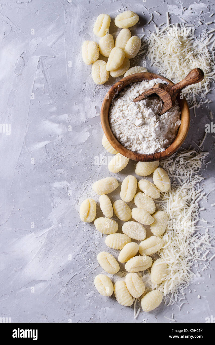 Raw uncooked potato gnocchi Stock Photo - Alamy