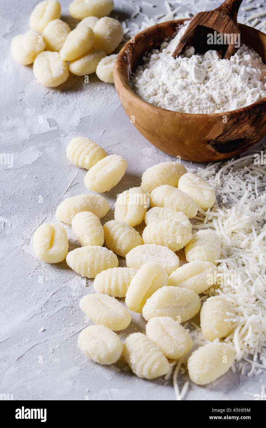 Raw uncooked potato gnocchi Stock Photo - Alamy