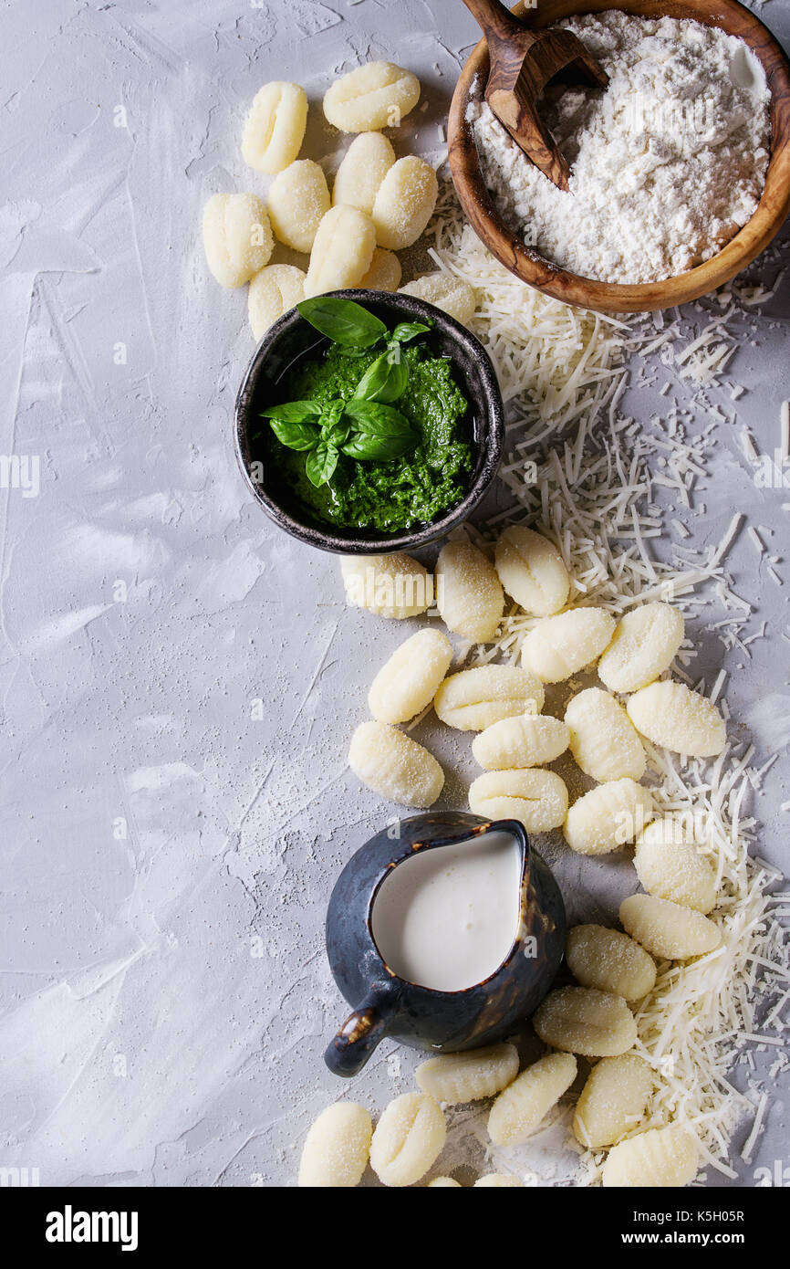 Raw uncooked potato gnocchi Stock Photo - Alamy