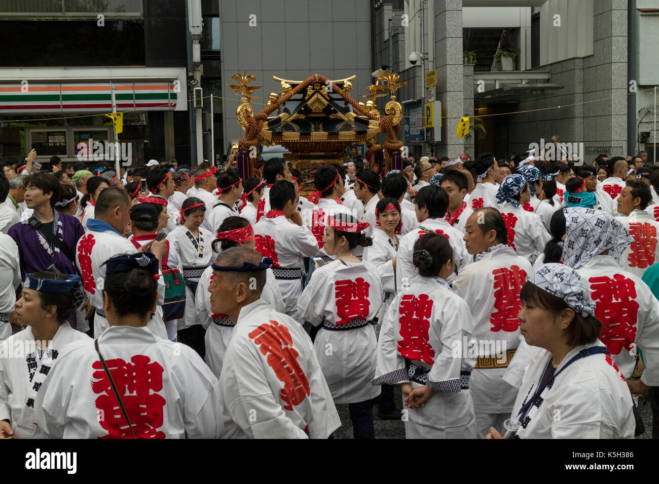 Tokyo, Japan - May 14, 2017: Participants dressed in traditional kimono ...