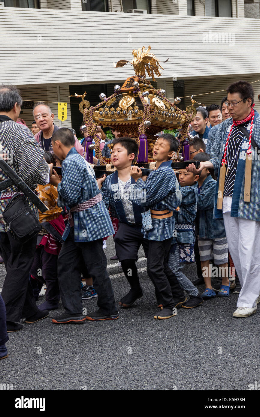 Tokyo, Japan - May 14, 2017: Children dressed in traditional kimono's ...