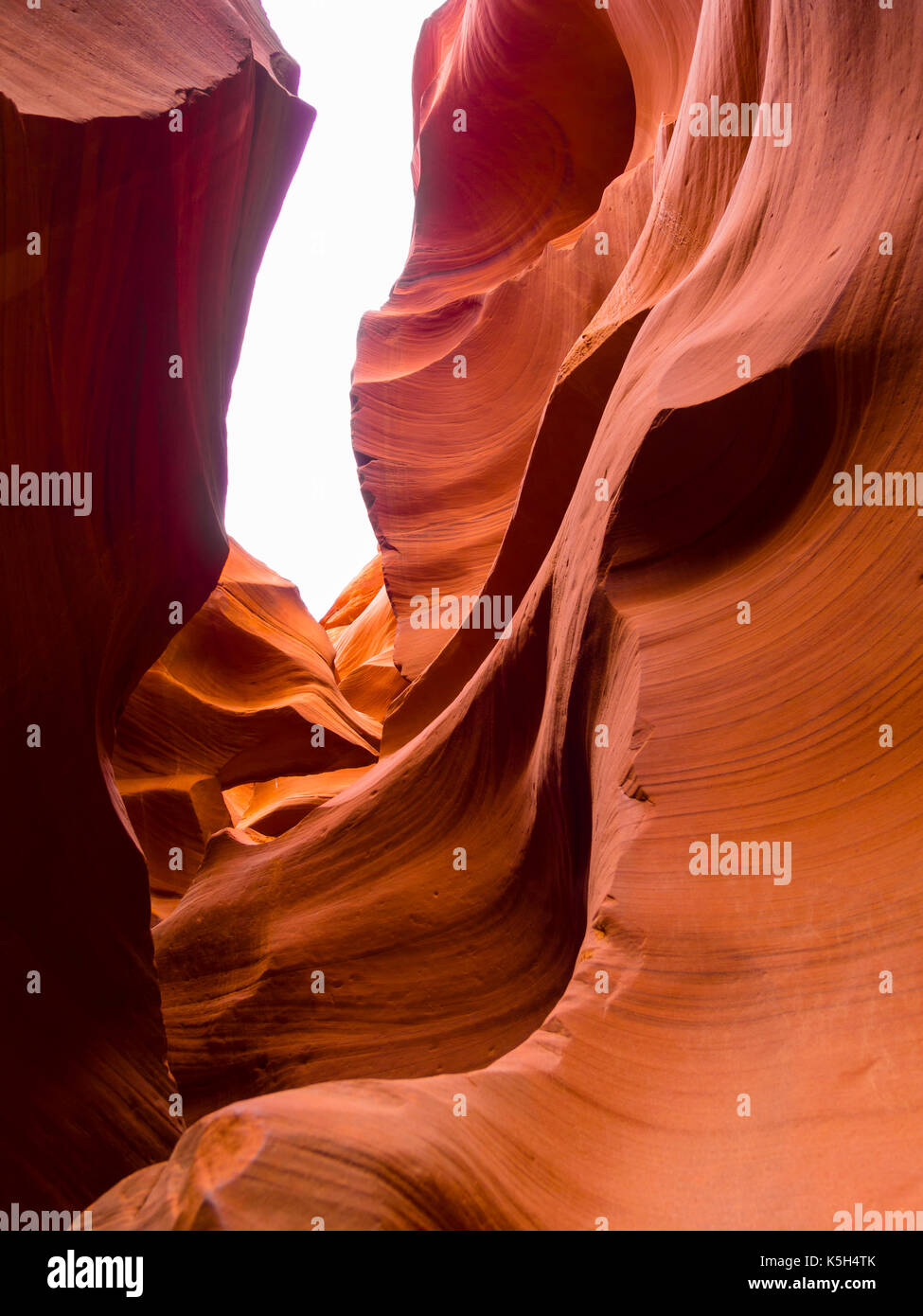 Eroded rock formations inside the Lower Antelope Canyon near Page ...