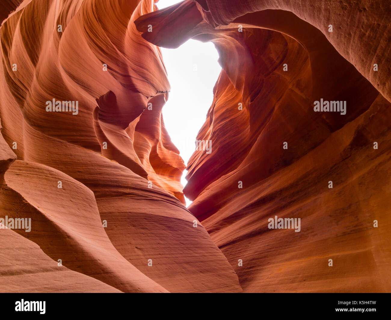 Eroded rock formations inside the Lower Antelope Canyon near Page ...