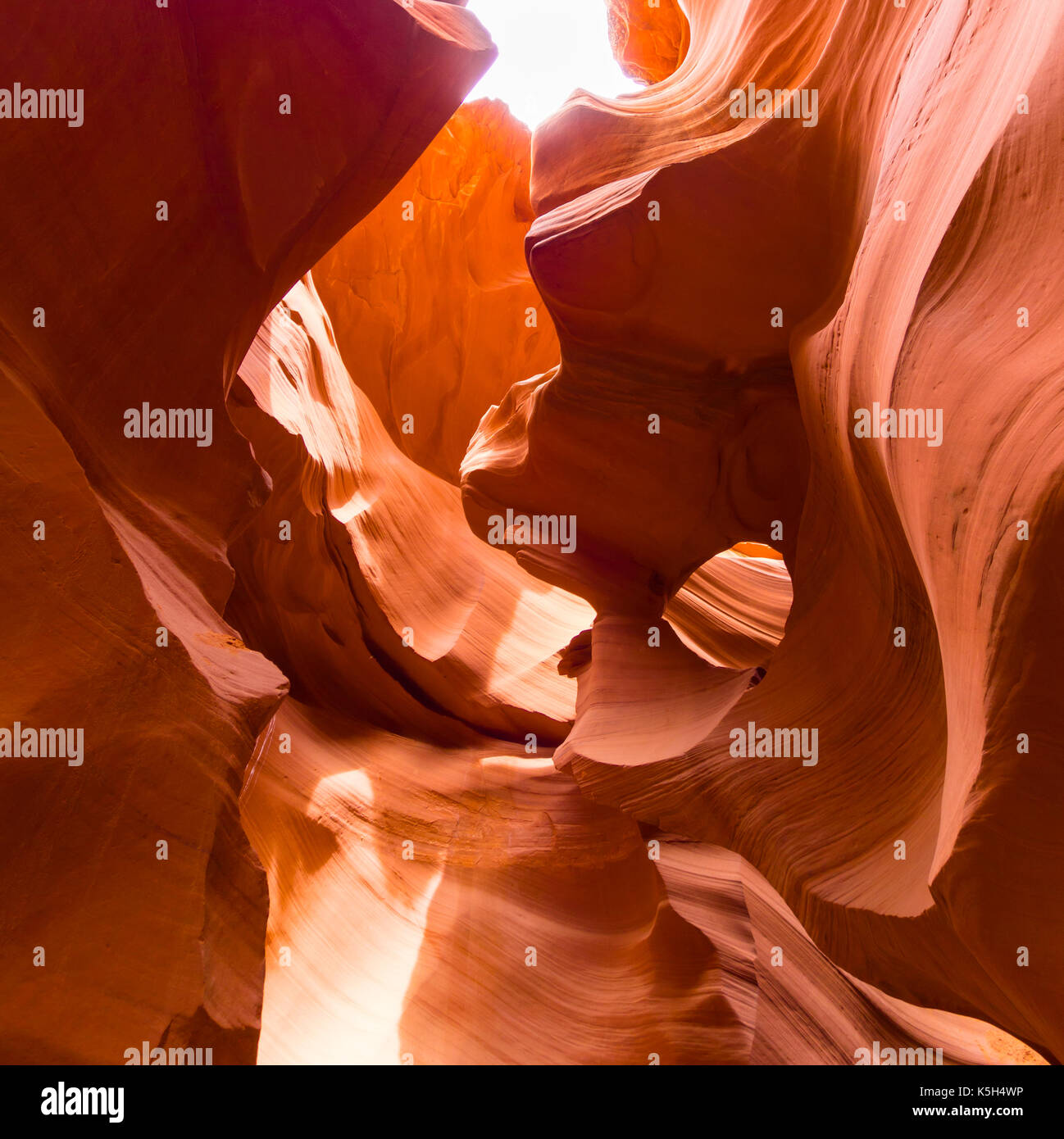 Eroded rock formations inside the Lower Antelope Canyon near Page ...