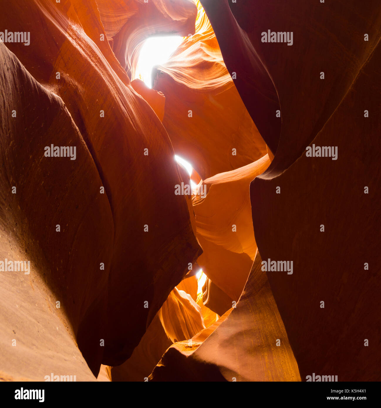 Eroded rock formations inside the Lower Antelope Canyon near Page ...