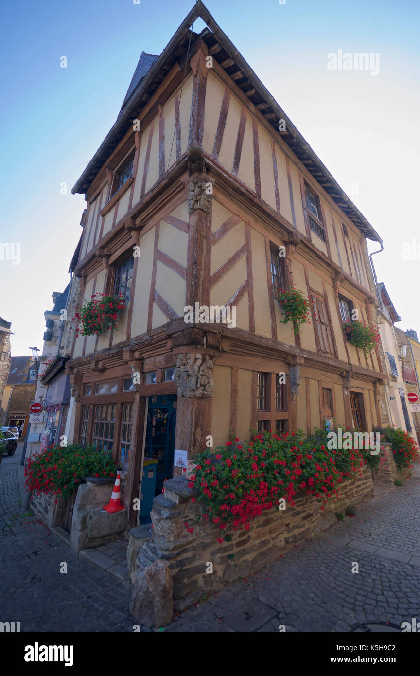 Old buildings in the centre of Malestroit old town, France Stock Photo ...