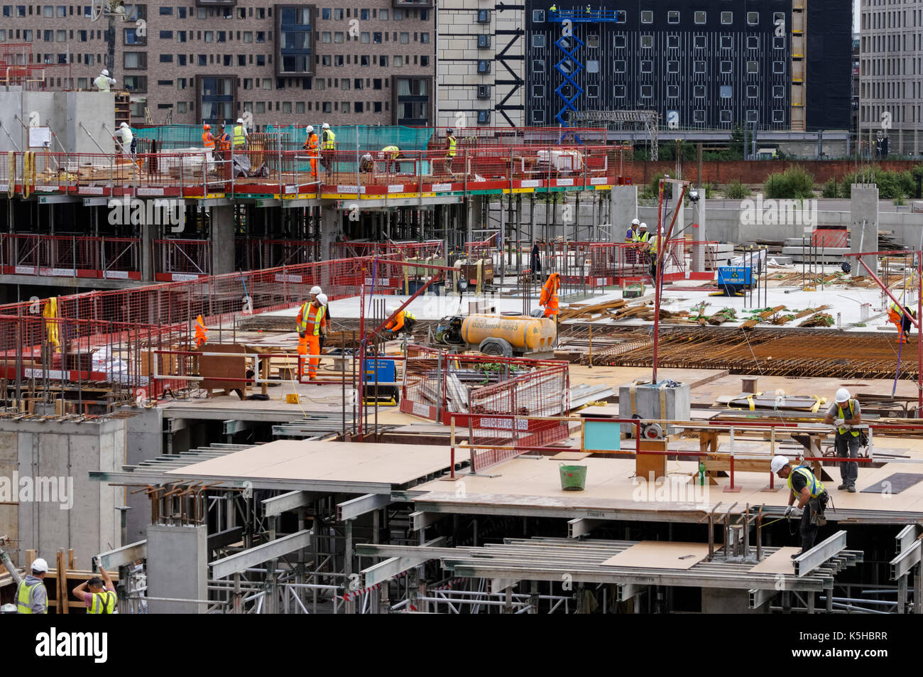 Construction site of residential building at Stratford, London England ...
