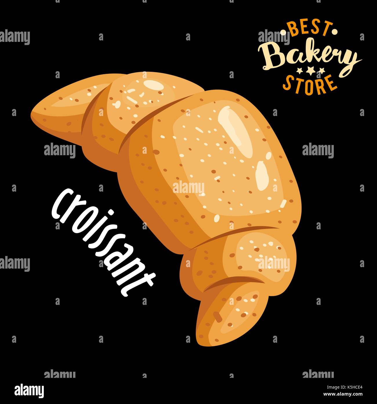 Croissant for breakfast vector. Baked bread product Stock Vector Image ...