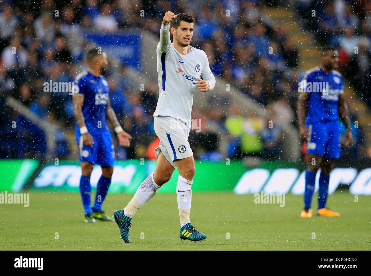 Chelsea's Alvaro Morata celebrates scoring his side's first goal of the ...