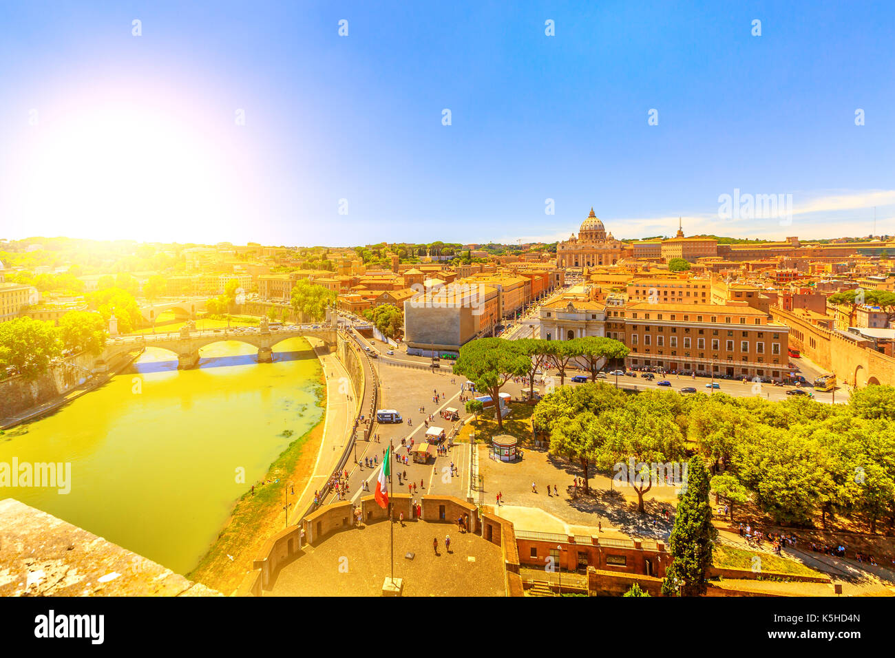 sunset Rome aerial view Stock Photo - Alamy