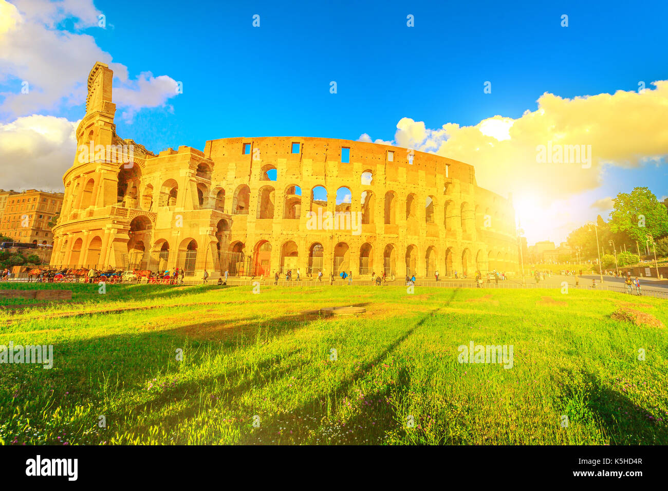 Colosseo sunset Roma Stock Photo - Alamy