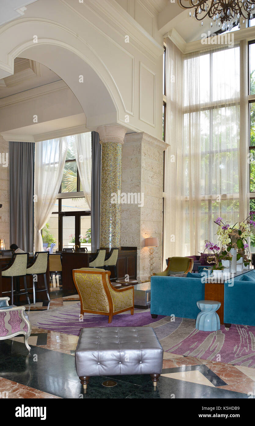 The ritz carlton hotel lobby interior hi-res stock photography and ...