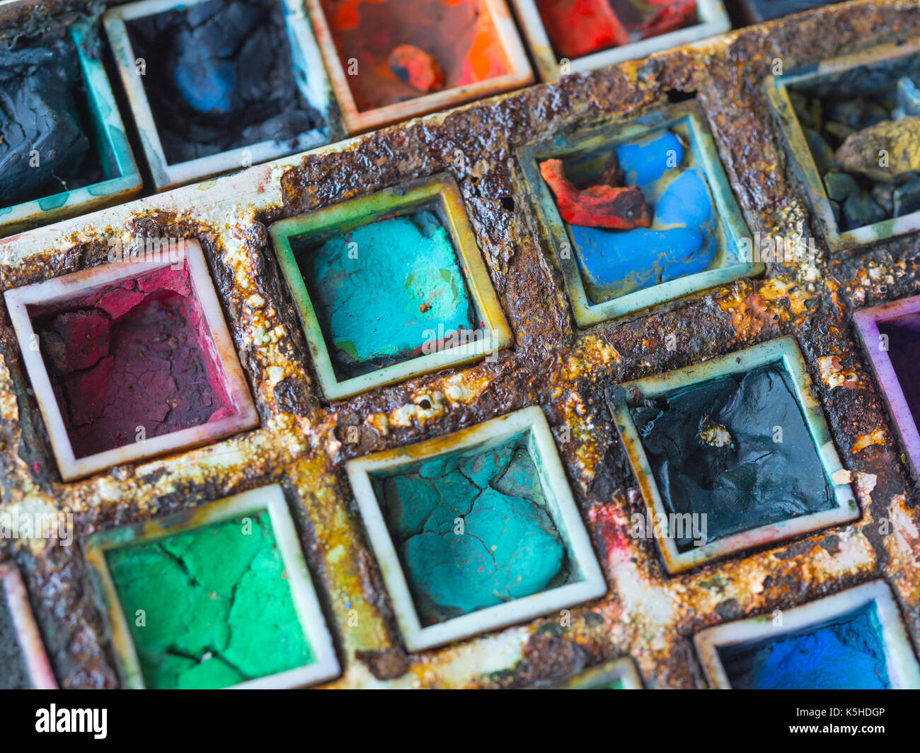 water colour paints and art materials Stock Photo - Alamy