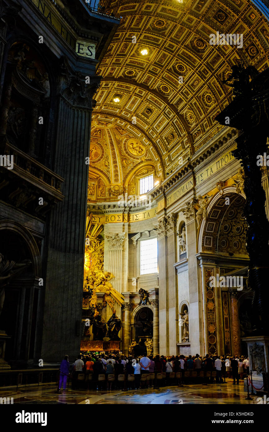 Interior and exterior views of St. Peter’s Basilica, Vatican City ...