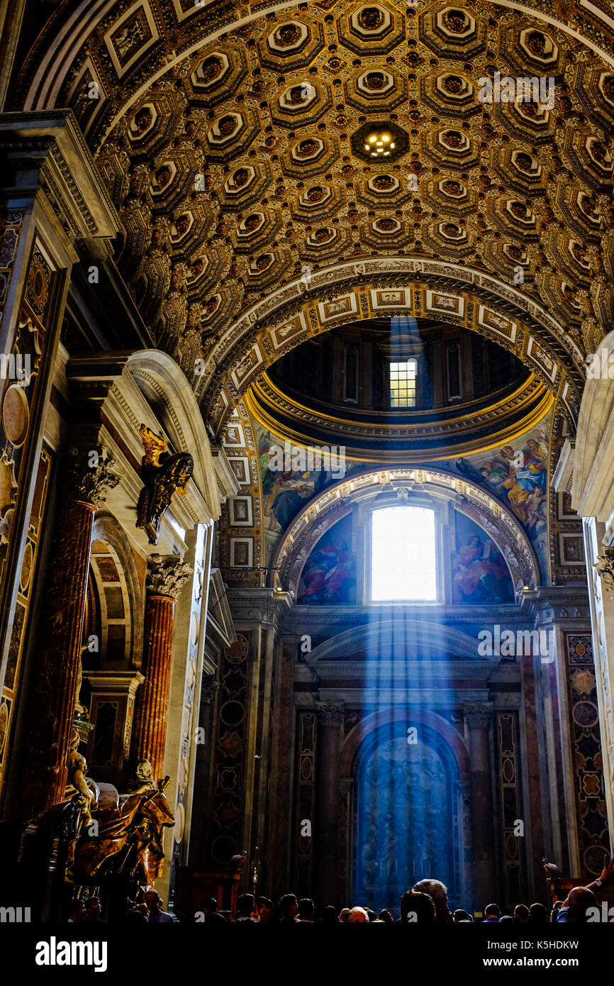 Interior and exterior views of St. Peter’s Basilica, Vatican City ...