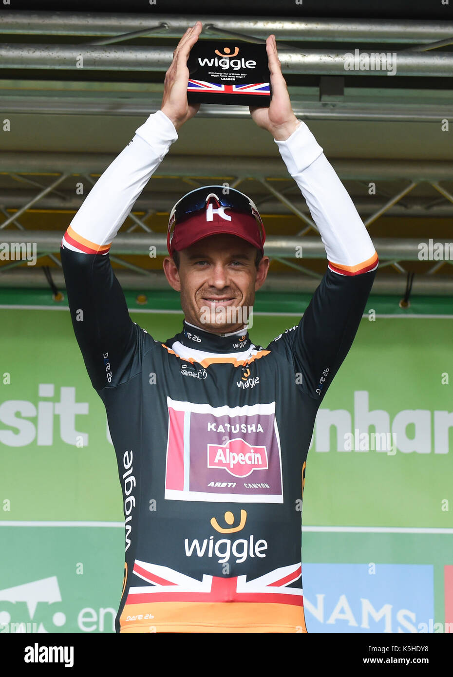 Katusha Alpecin rider Alexander Kristoff, on the podium during stage ...