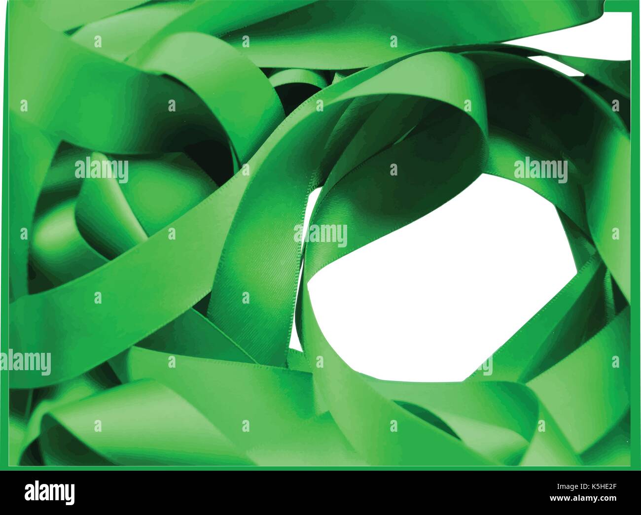 Green ribbon over white background, design element. Vector Illustration ...