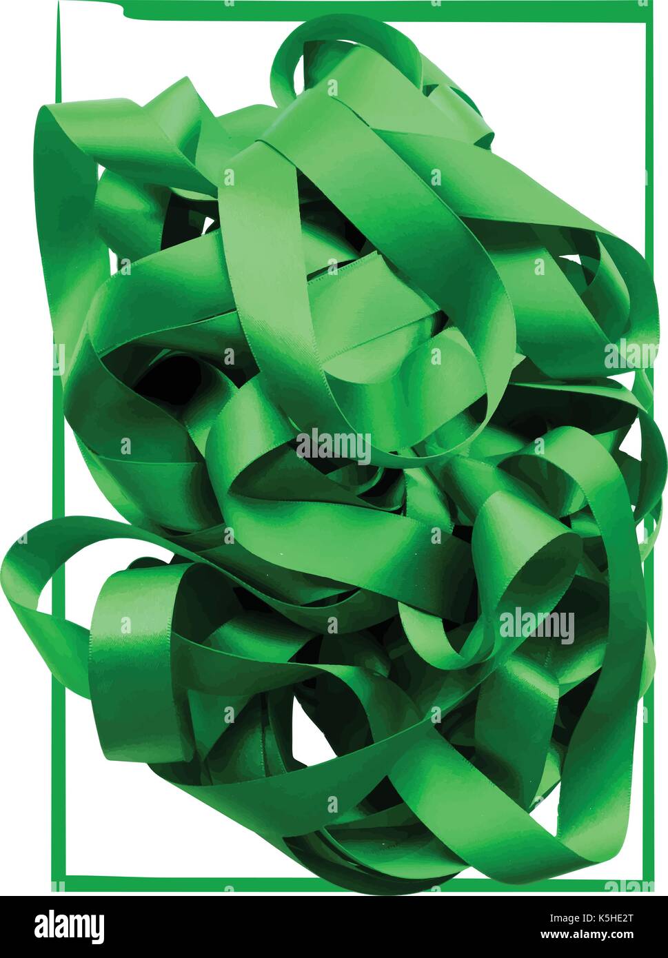 Green ribbon over white background, design element. Vector Illustration ...