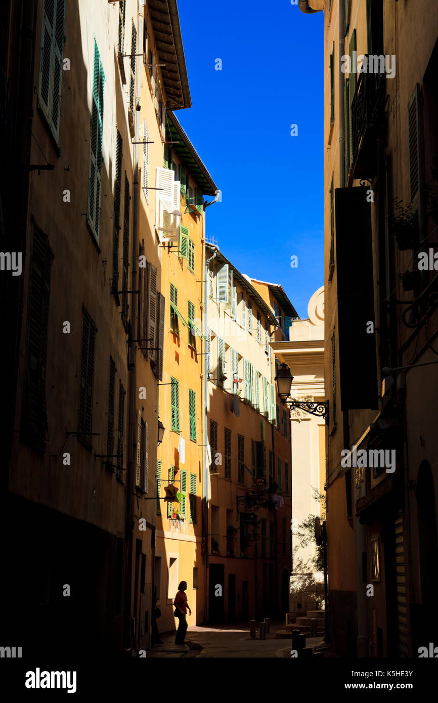 Medieval streets in the Old Town of Nice, France Stock Photo - Alamy