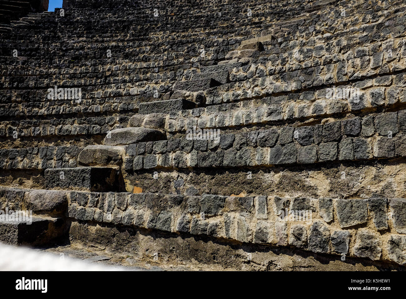 Ancient steps and seating are seen in this photography from Pompei on ...