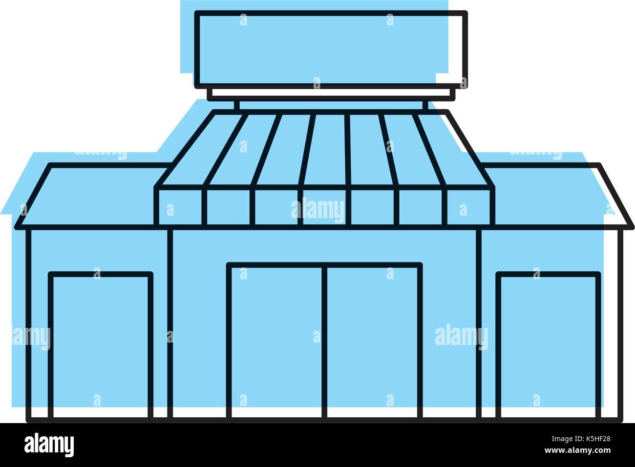 store grocery shop building exterior facade isolated on white ...