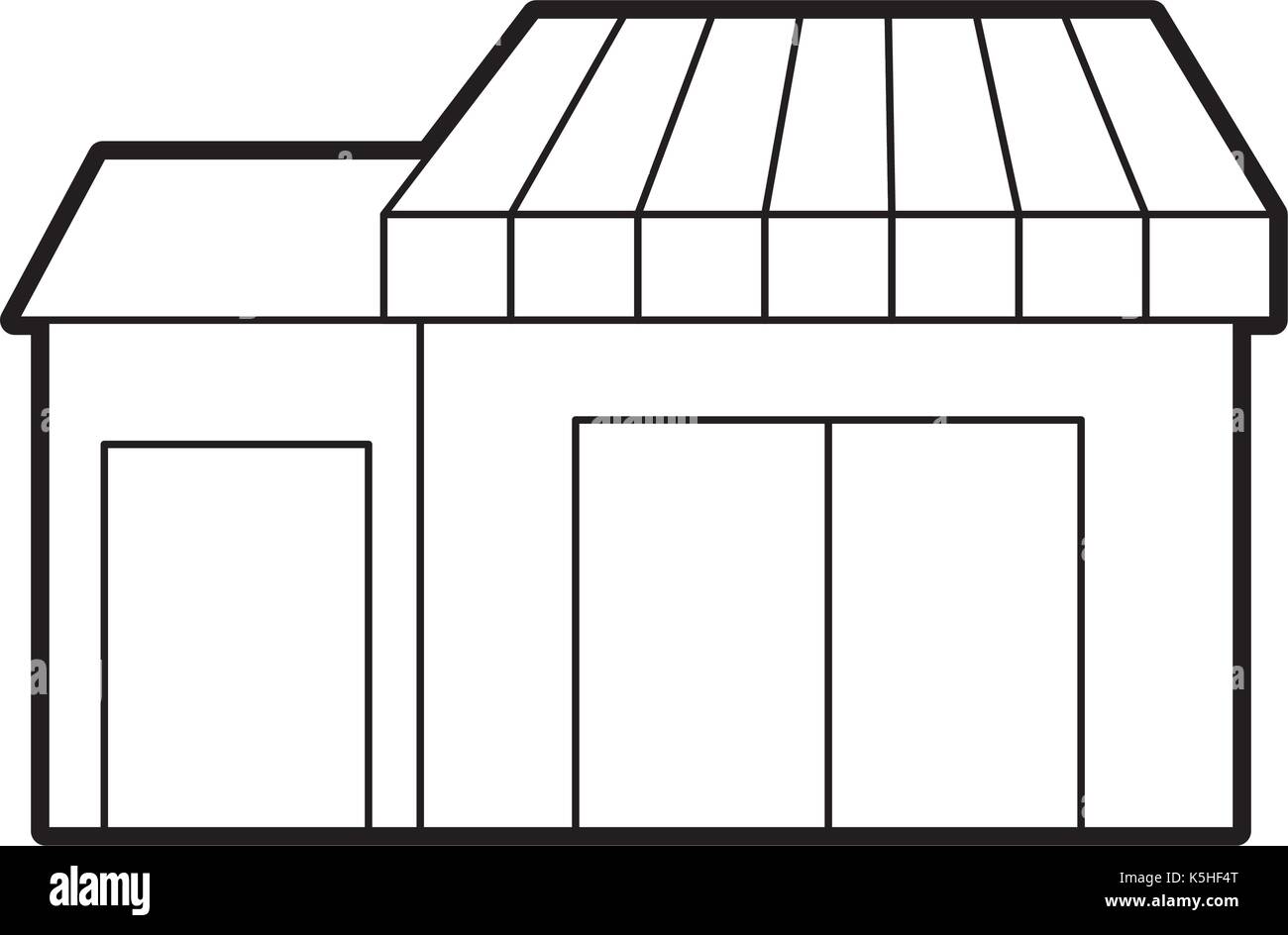store grocery shop building exterior facade isolated on white ...