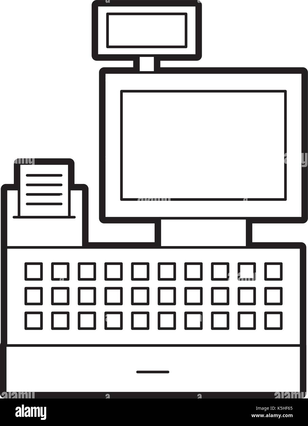 cash register machine receipts printer keypad display for supermarket ...