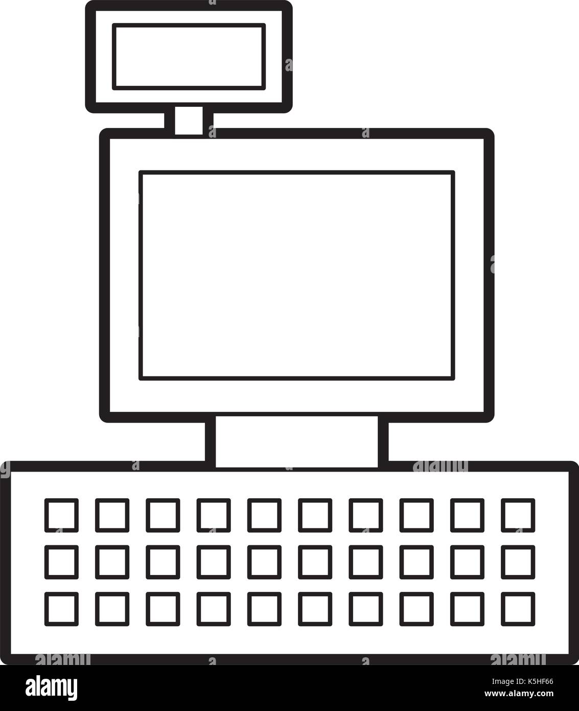 cash register machine keypad display for supermarket Stock Vector Image ...