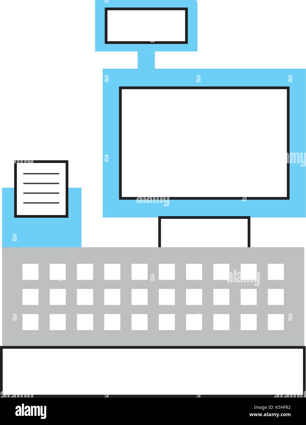 cash register machine receipts printer keypad display for supermarket ...