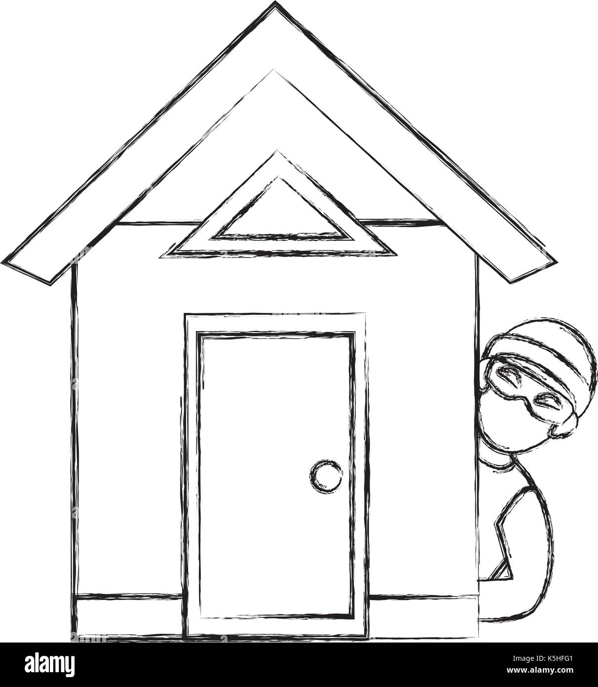 thief dangerous in the house avatar character vector illustration ...