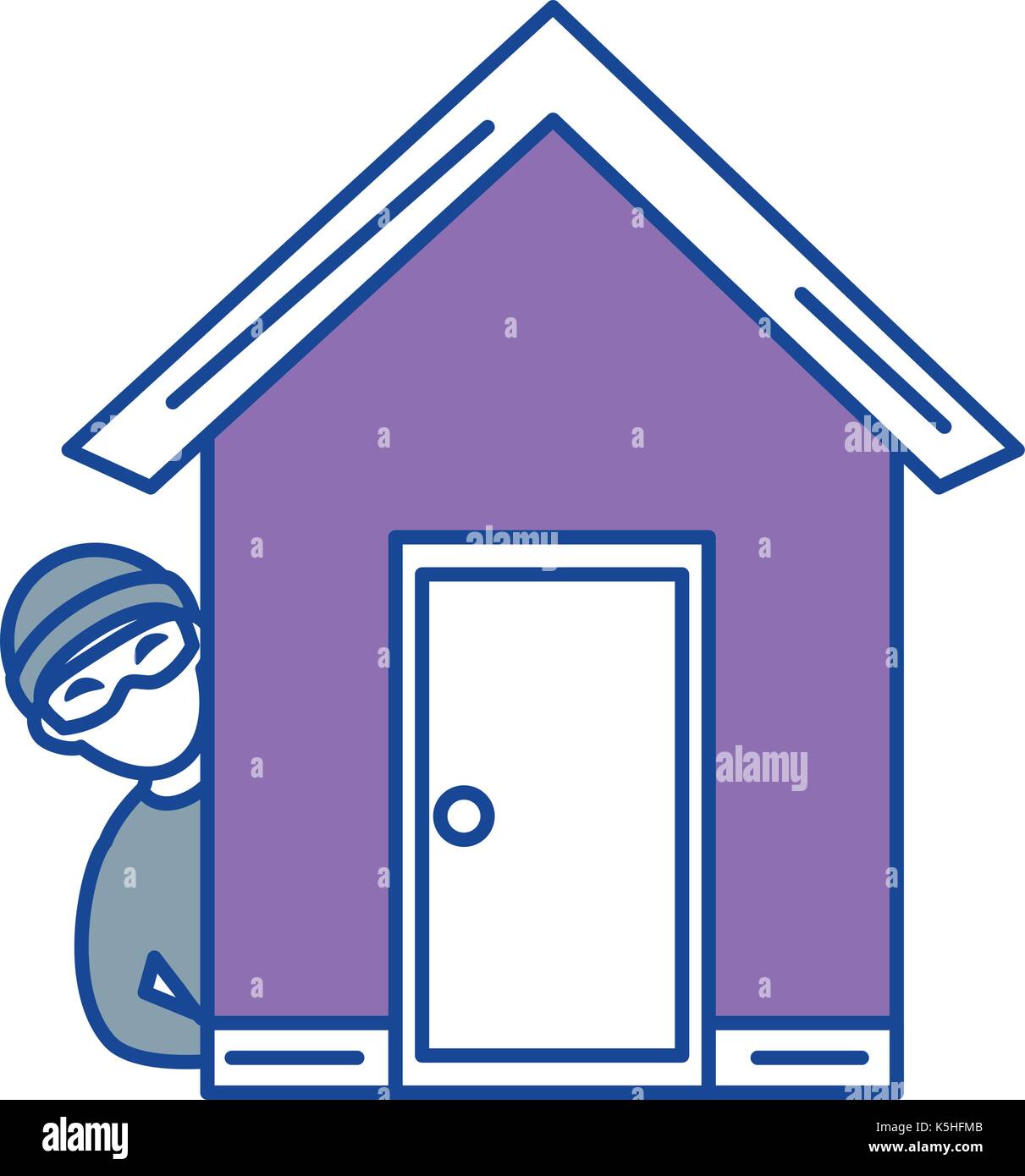 thief dangerous in the house avatar character vector illustration ...