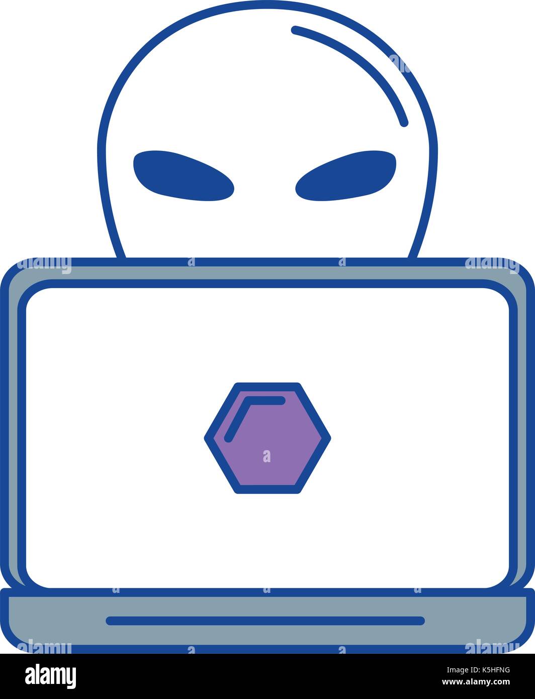 alien with laptop icon vector illustration design Stock Vector Image ...