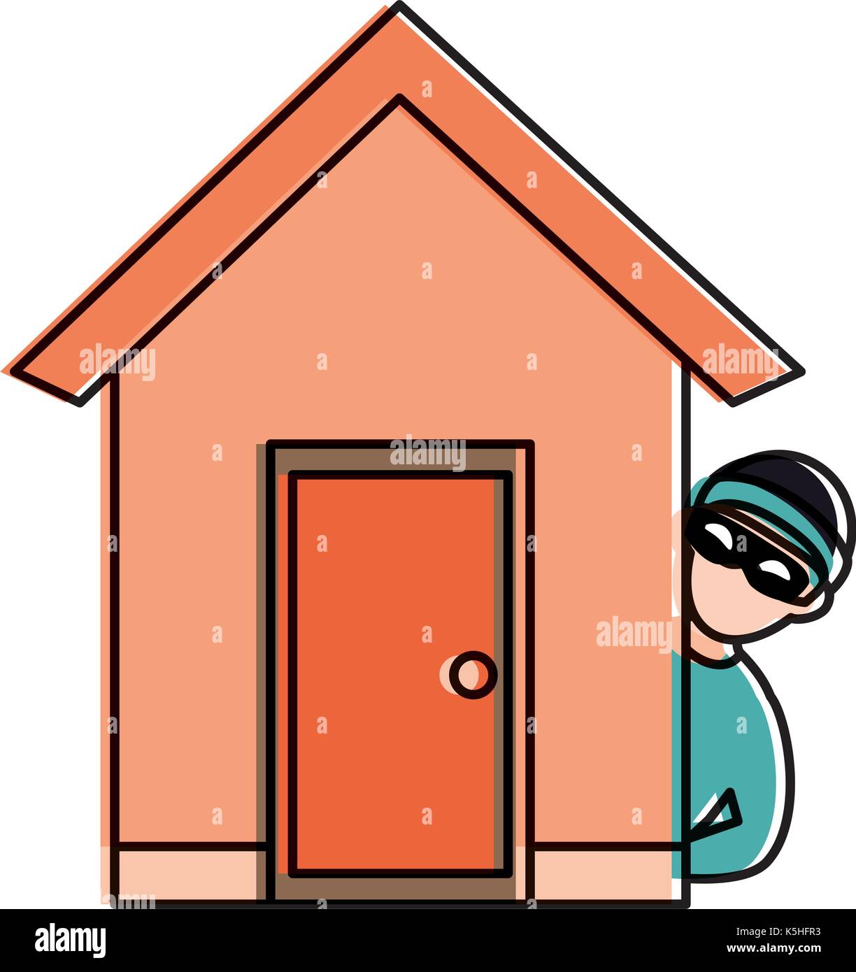 thief dangerous in the house avatar character vector illustration ...