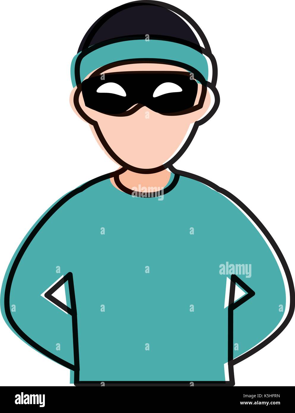 thief dangerous avatar character vector illustration design Stock ...