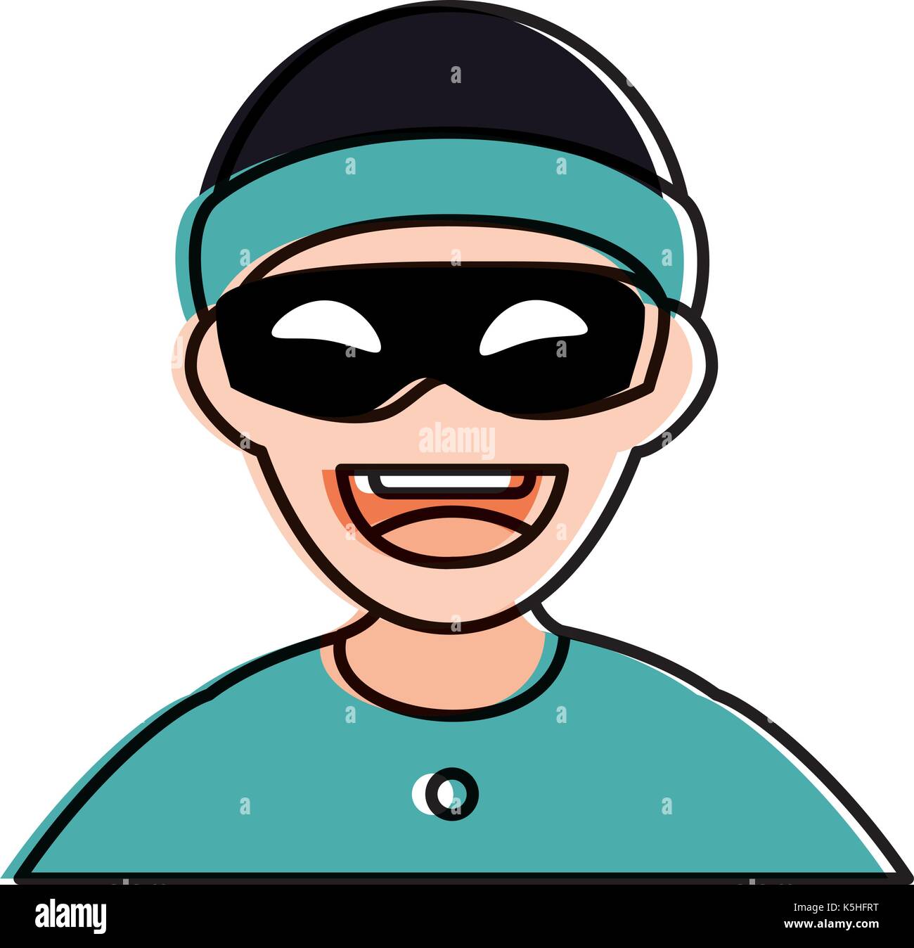 thief dangerous avatar character vector illustration design Stock ...