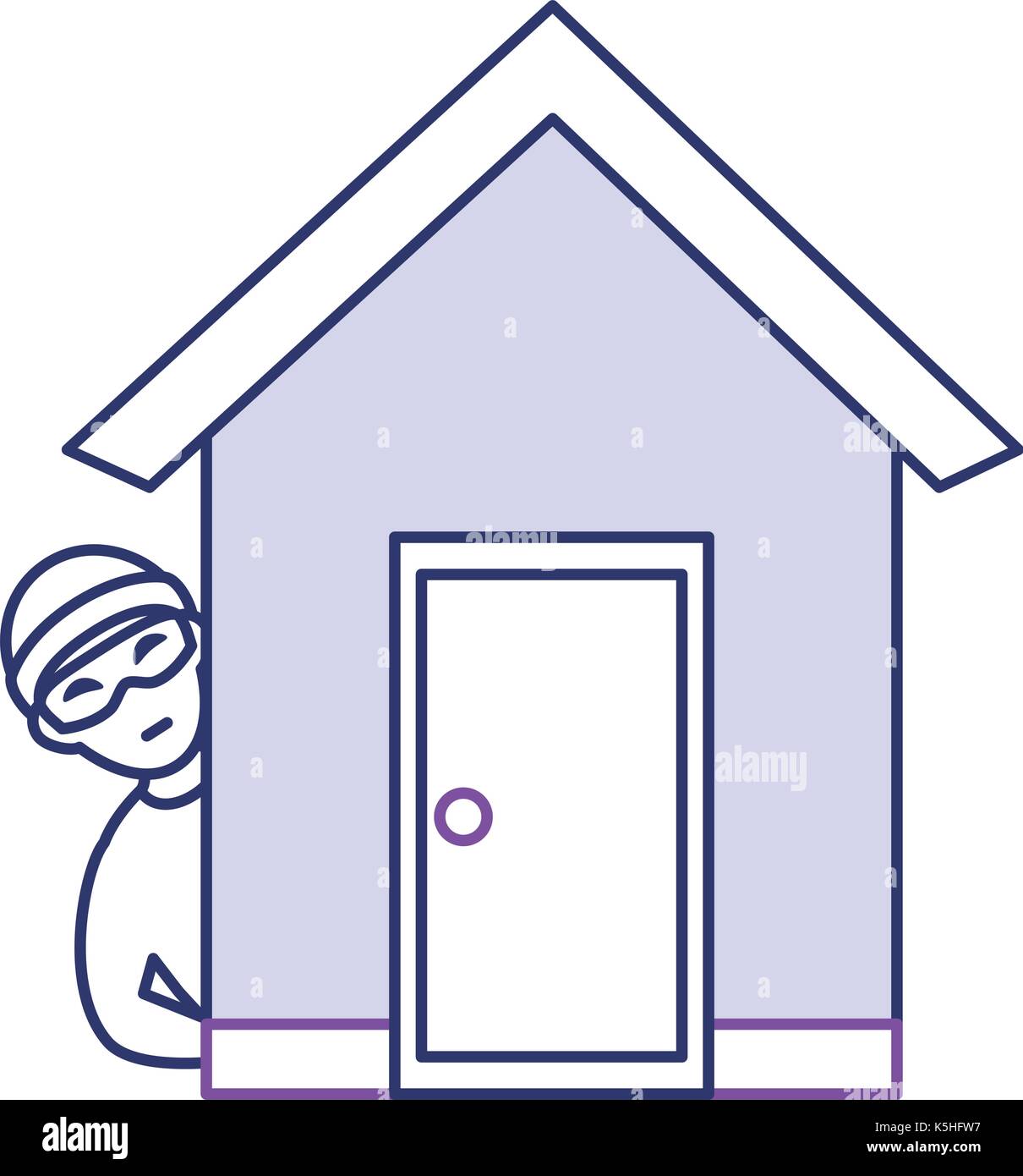 thief dangerous in the house avatar character vector illustration ...