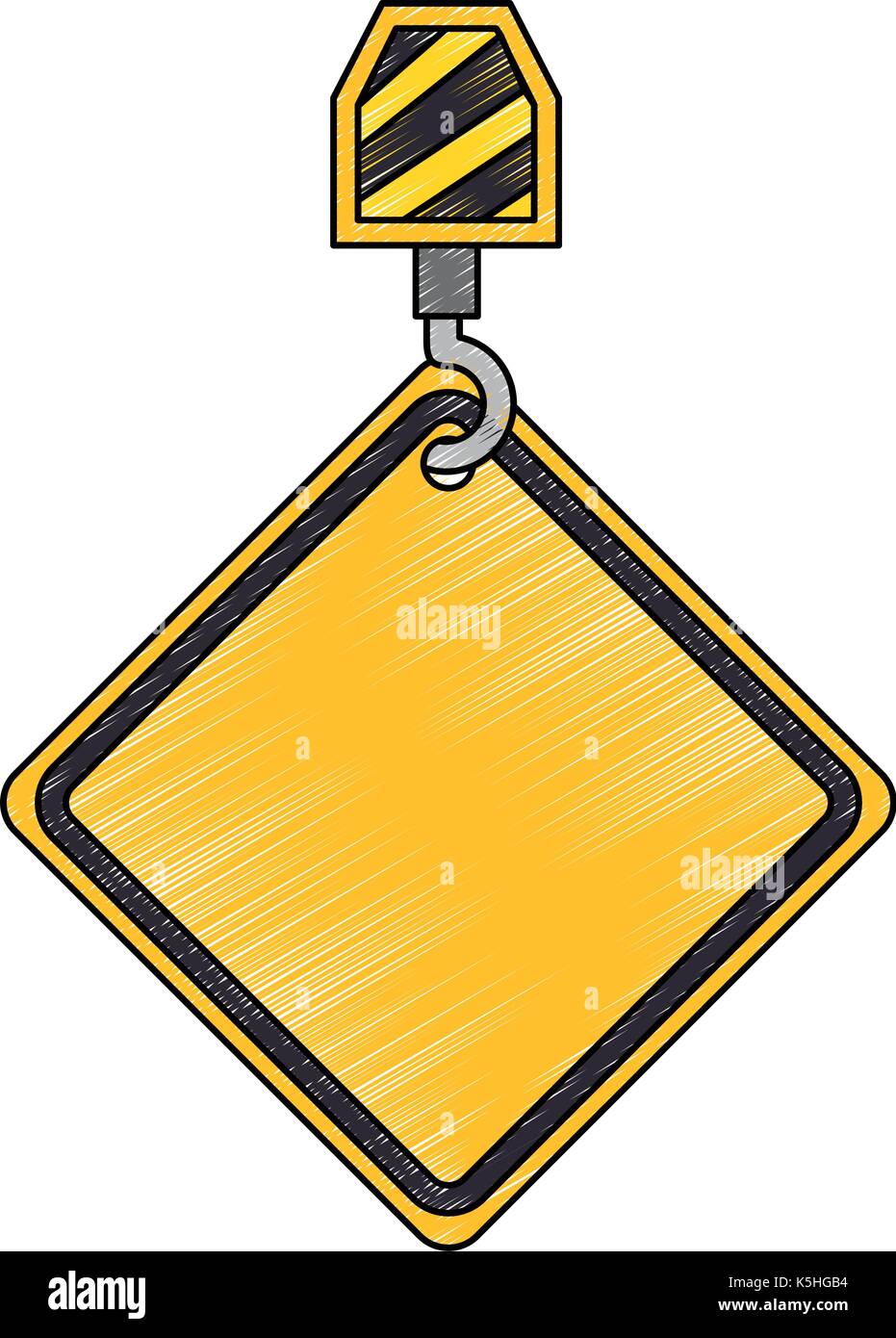 traffic signal hanging in hook crane vector illustration design Stock ...